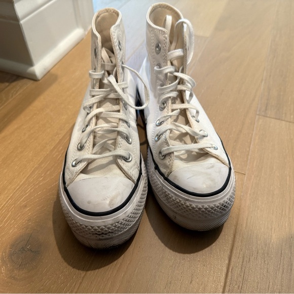 Converse | Shoes | White Converse Platform High Top Size 6 | Poshmark